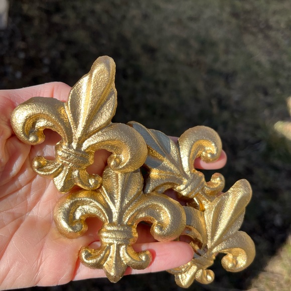 Accents | Set Of Four Gold Cast Iron Fleur De Lis Drawer Pulls | Poshmark